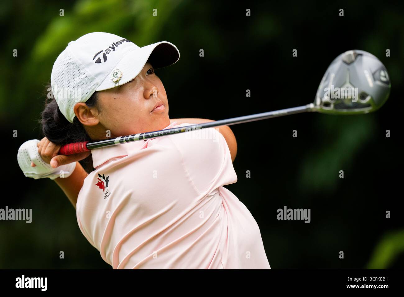 Monet Chun tees off on the fifth hole during the third round of the ...