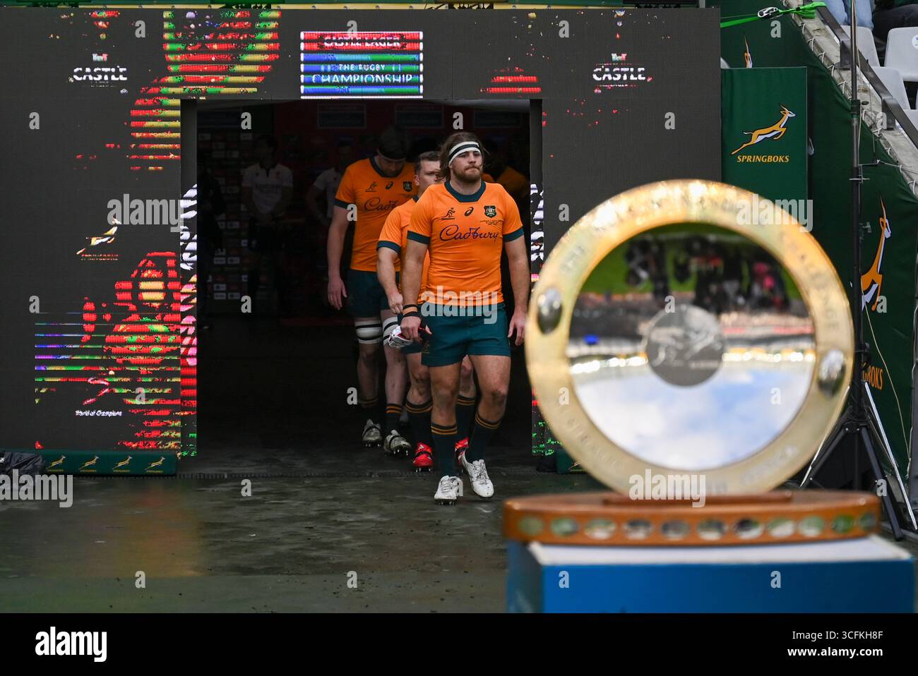 Australia run onto the field during The Rugby Championship match ...