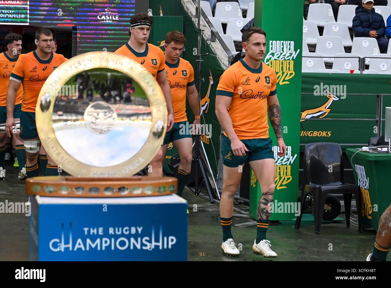 Australia run onto the field during The Rugby Championship match ...