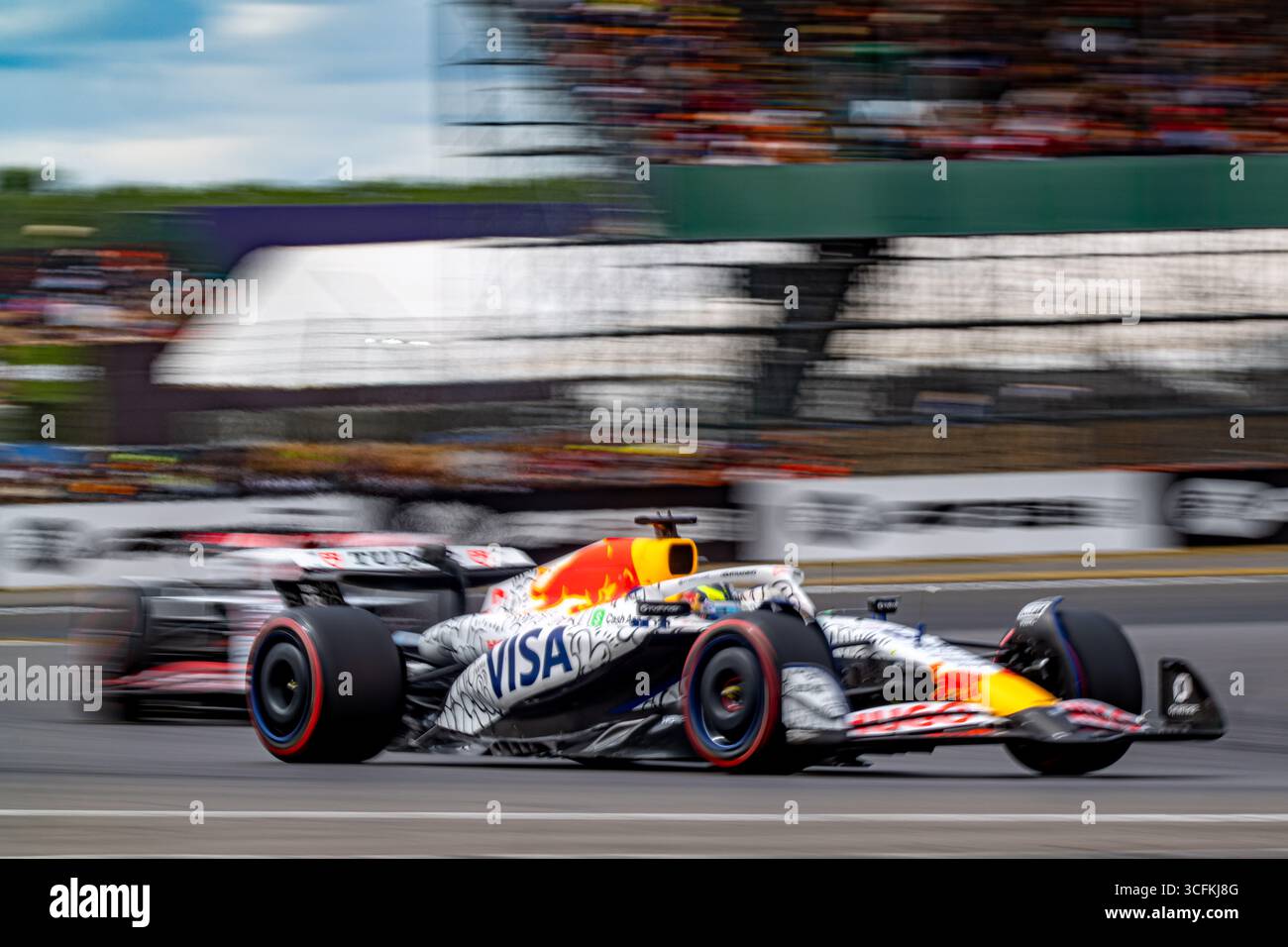 Panning Shot of Isack Hadjar F1 Car During Q3 at the British Formula 1 ...