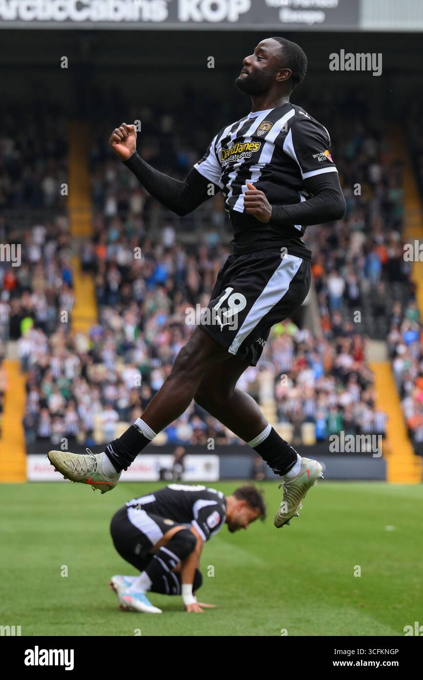 Matthew Dennis of Notts County celebrates after scoring a goal to make ...