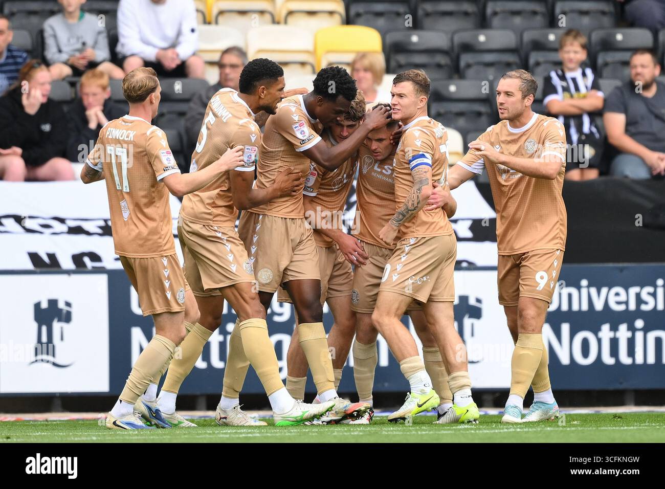 The Ravens celebrate after Ben Thompson of Bromley scored a goal to ...