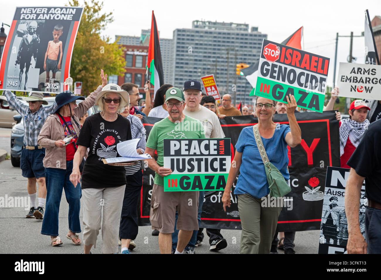 Detroit, Michigan USA - 23 August 2025 - Protesters rally at Eastern ...