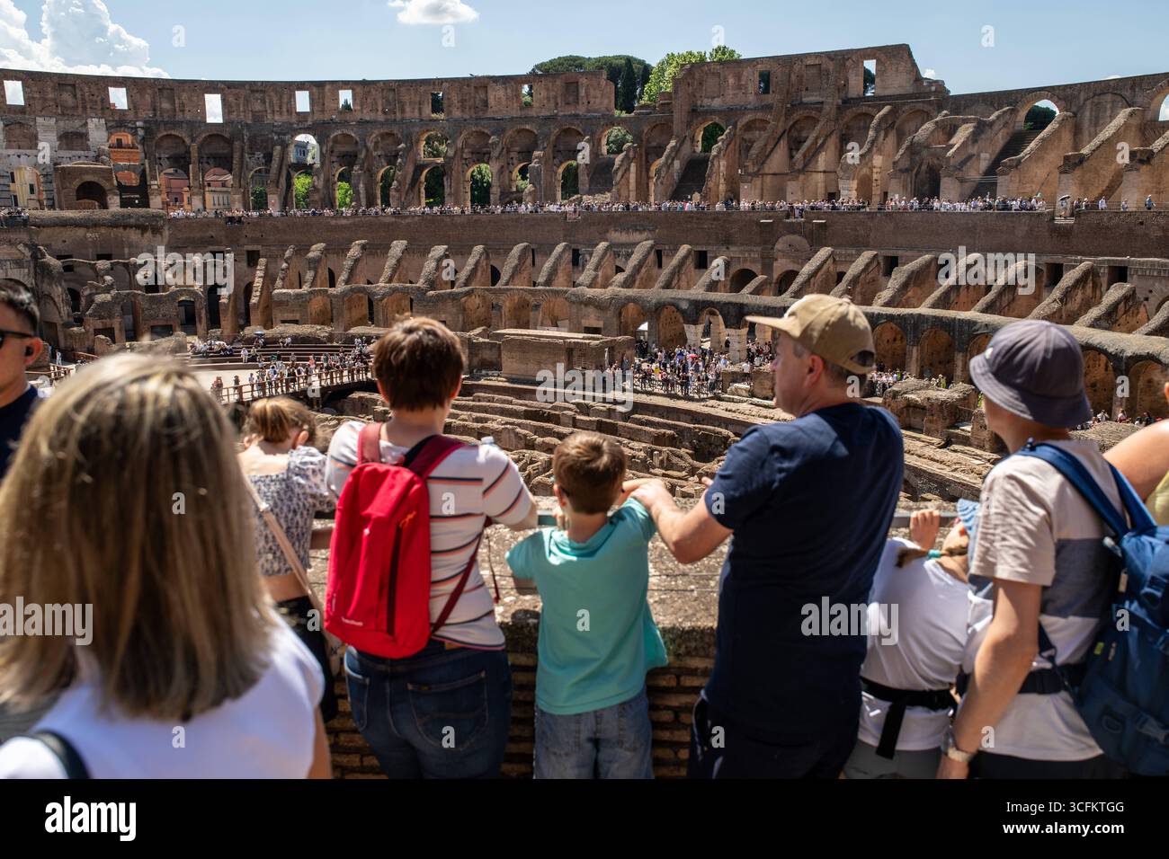 Daily Life in Rome A General view showing visitors inside the colosseum ...