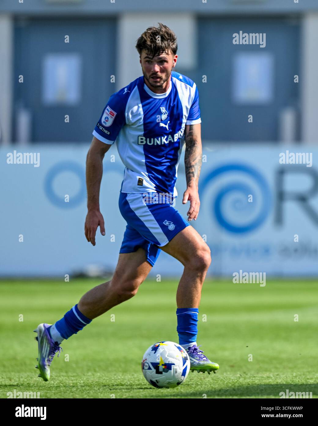 Fleetwood, UK. 22nd Aug, 2025. Jamie Robson of Oldham Athletic during ...
