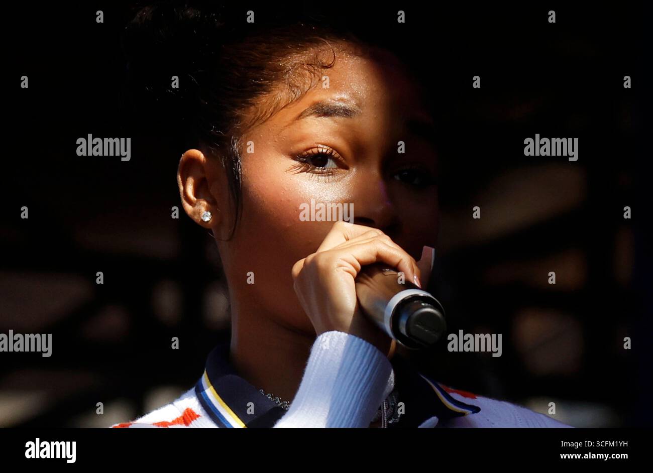 American rapper and singer That Girl Lay Lay performs outside by Arthur Ashe Stadium for Arthur ...