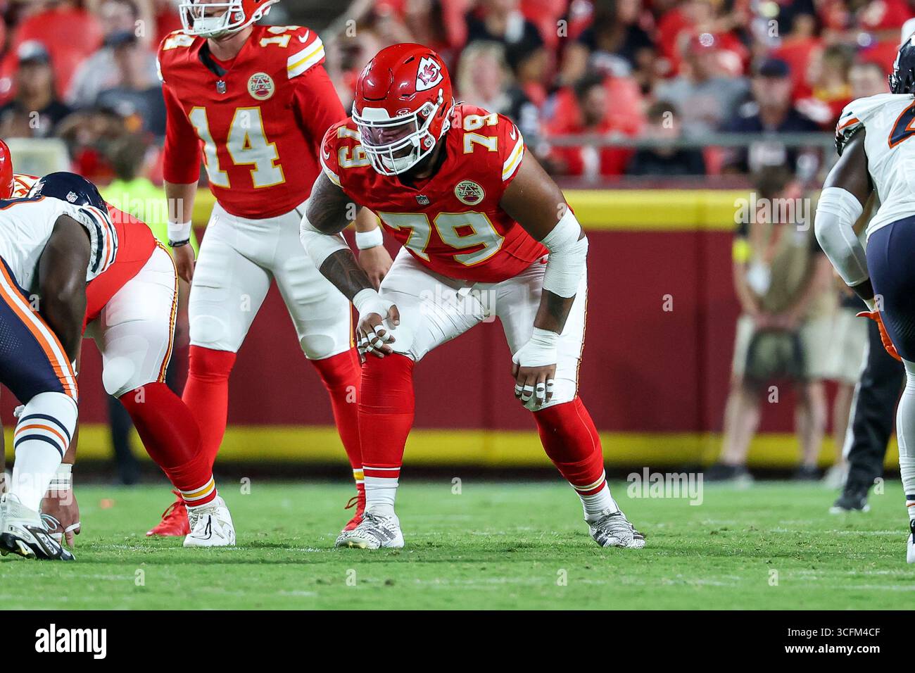 August 22, 2025: Kansas City Chiefs offensive tackle Esa Pole (79) is ...