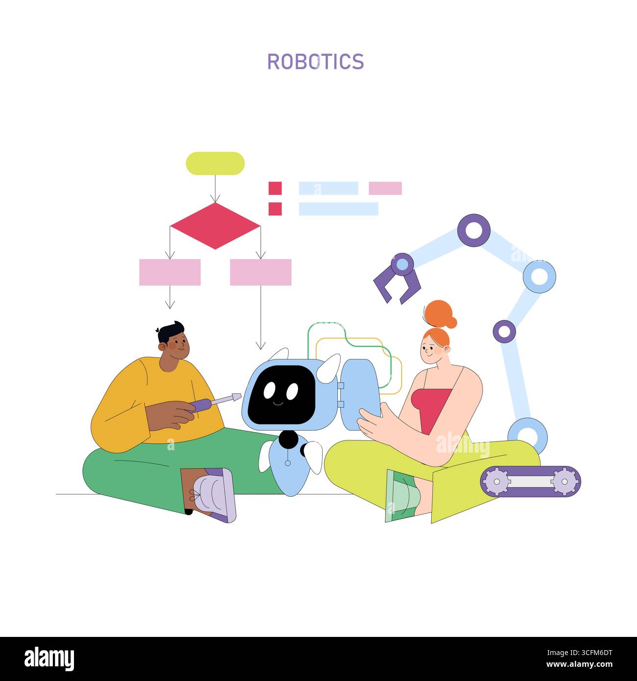 Teamwork in robotics Stock Vector Images - Alamy