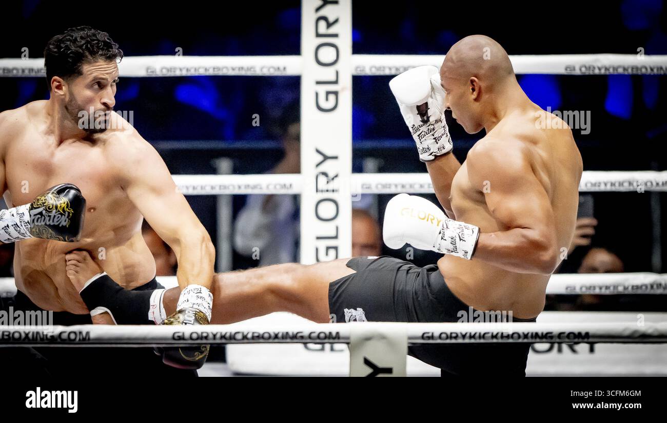 ROTTERDAM - Levi Rigters in action against Jamal Ben Saddik during the ...