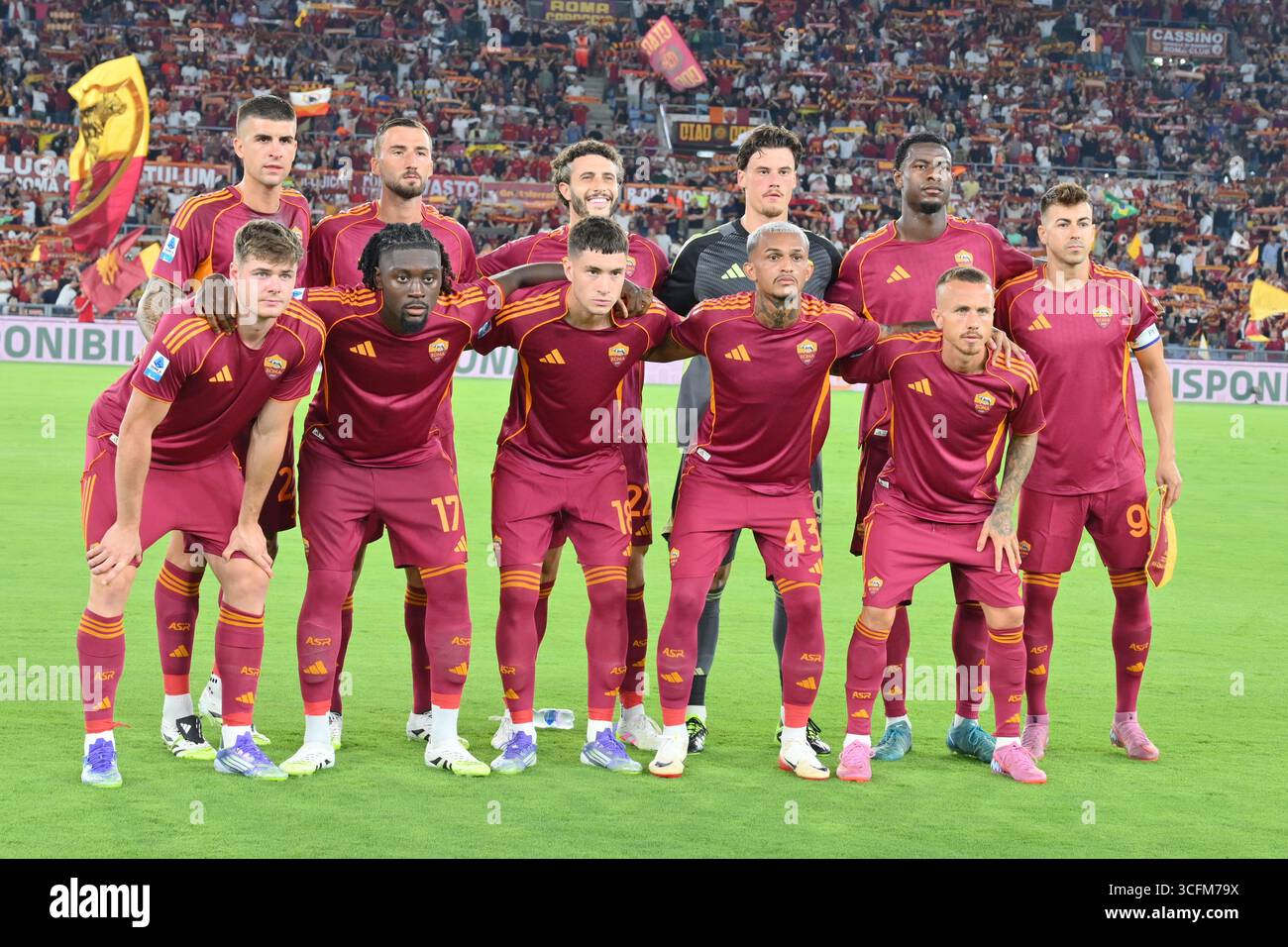 Roma, Italy, 23 August,2025 The formation of Roma during the Serie A ...