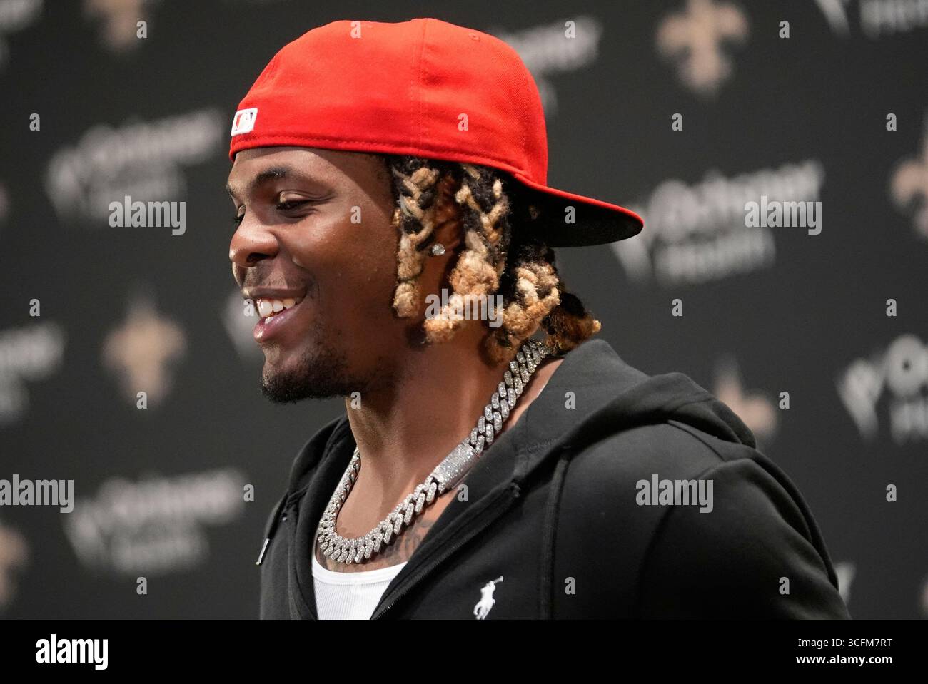 New Orleans Saints cornerback Quincy Riley responds to a question ...
