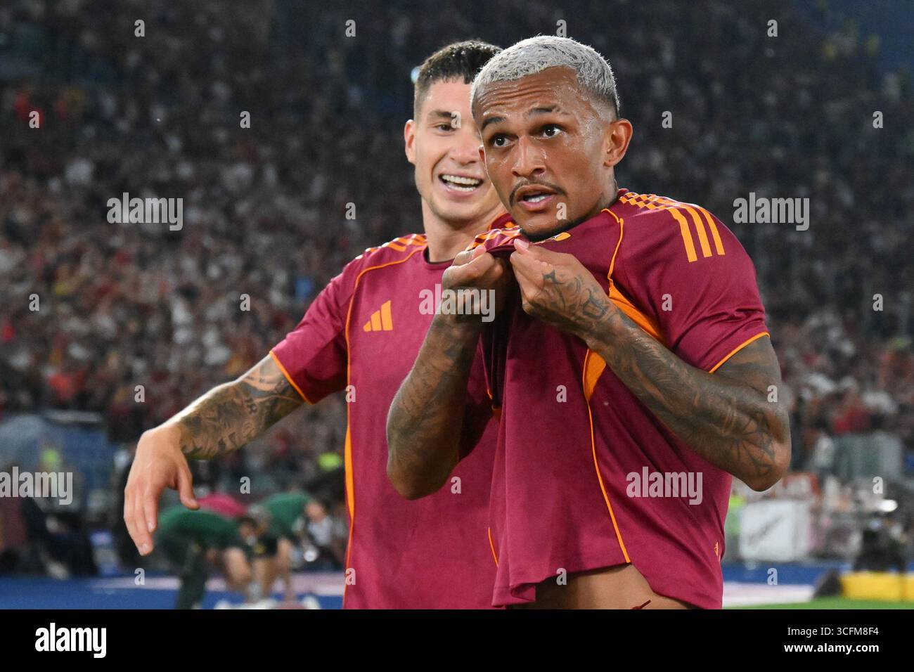 Olimpico Stadium, Rome, Italy - Wesley of AS Roma celebrates after ...