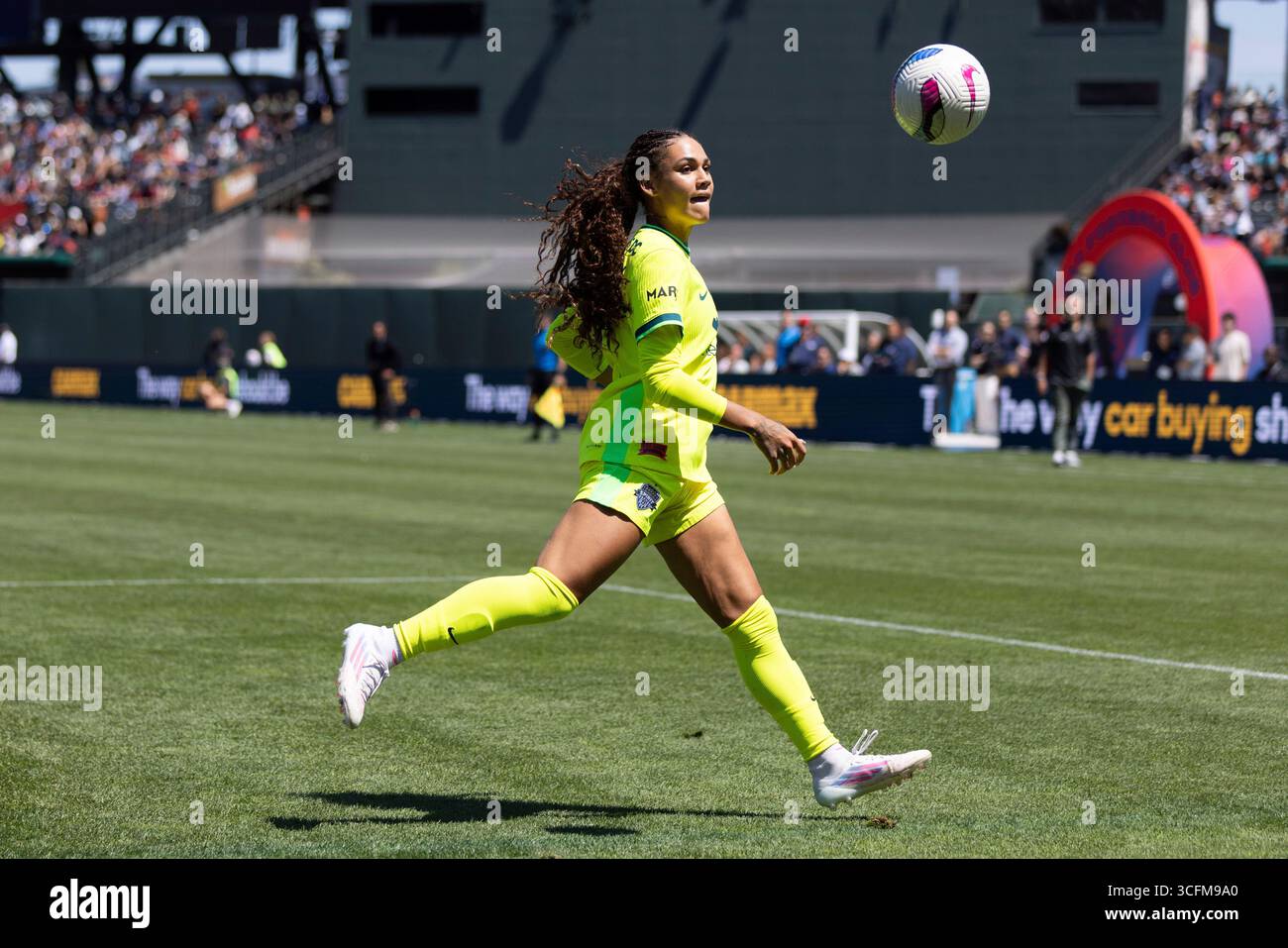 Washington Spirit's forward Trinity Rodman runs for a ball during the ...