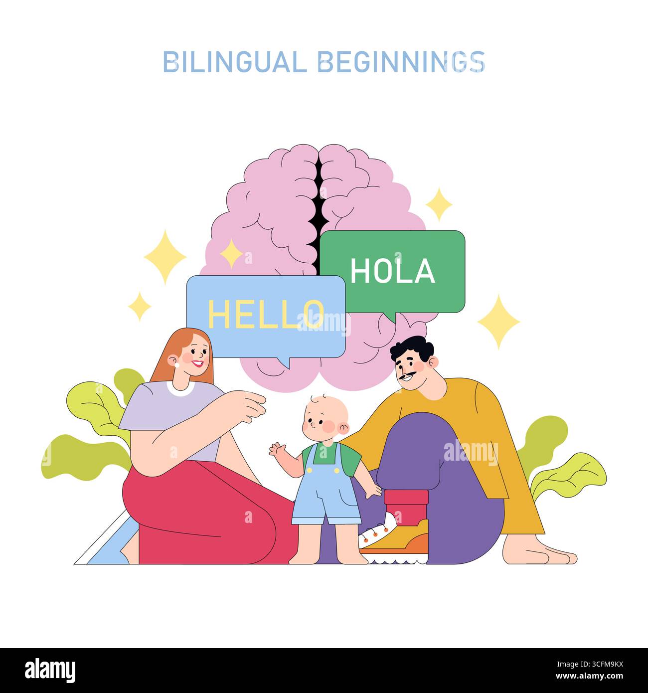 Child learning spanish Stock Vector Images - Alamy