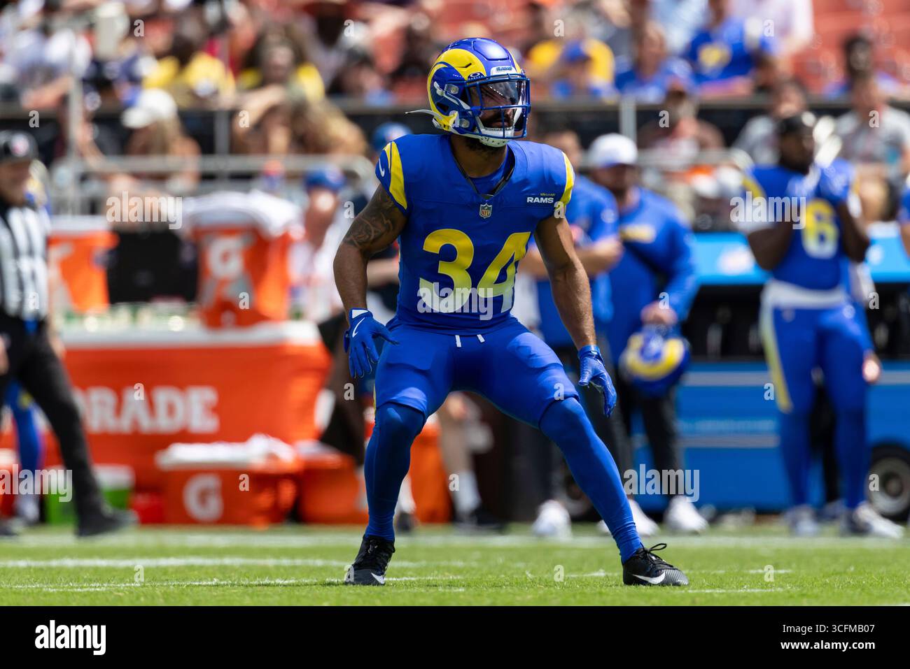 Los Angeles Rams safety Tanner Ingle (34) defends during a pre-season ...