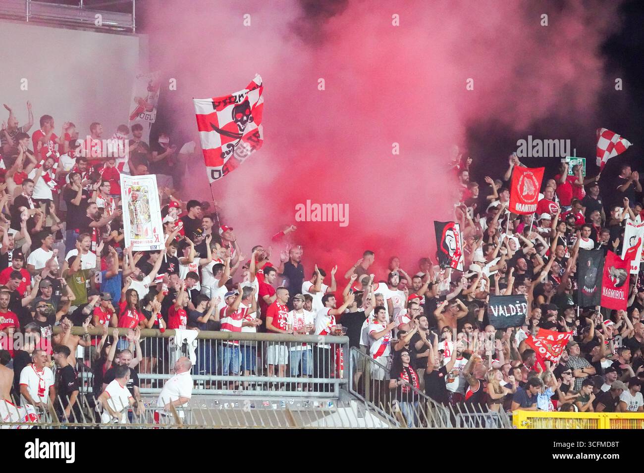 Monza, Italy. 23 Aug, 2025. Supporters of Mantova 1911, during AC Monza ...