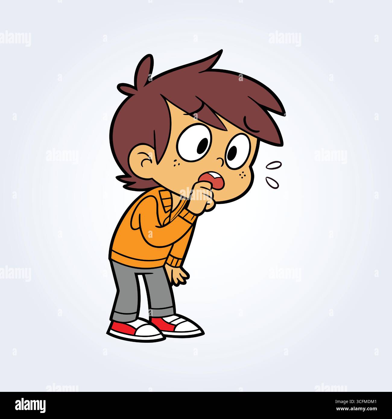 An illustration of a boy coughing and illness Stock Vector Image & Art ...