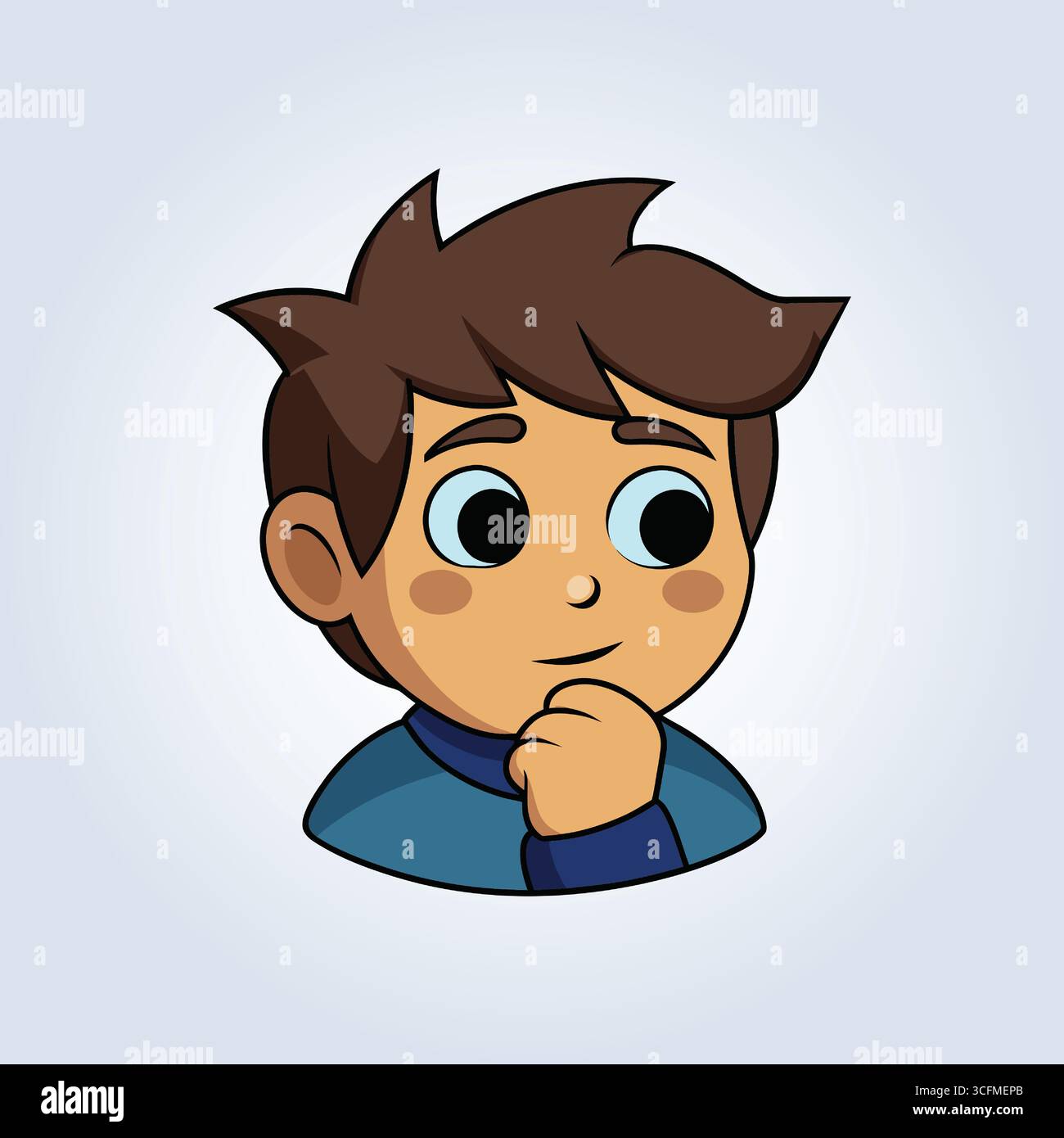 With chin hand Stock Vector Images - Alamy