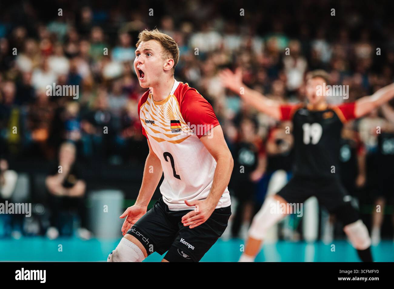 Leonard Graven (Deutschland, 2) jubelt, L?nderspiel: Deutschland vs ...