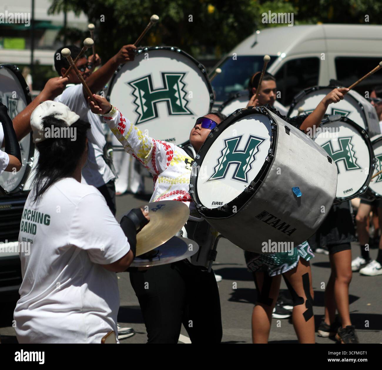 August 23, 2024 - A Hawaii band member performs during the ''Warrior ...