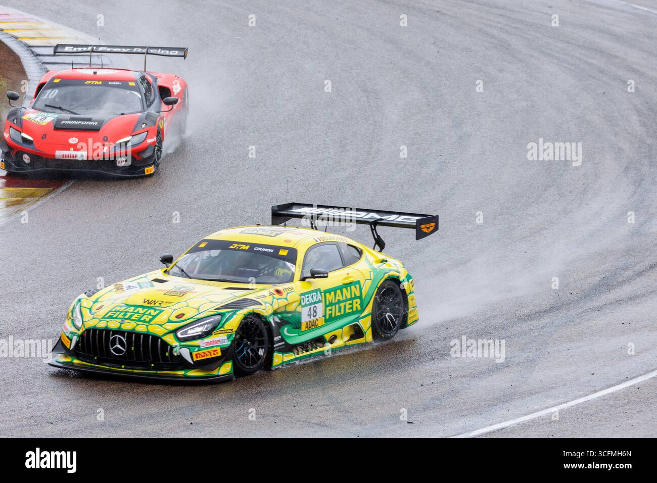 Sachsenring, Germany. 24th August, 2025.Scenic view battle fast Mercedes BMW Audi Lamborghini ...