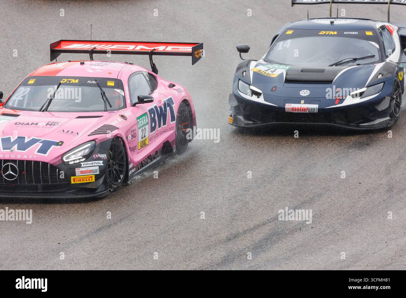 Sachsenring, Germany. 24th August, 2025.Scenic view battle fast Mercedes BMW Audi Lamborghini ...