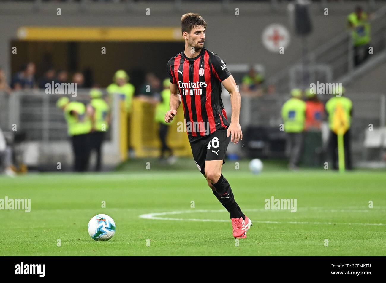 46 Matteo GABBIA (Ac Milan) in actin during AC Milan vs US Cremonese, Italian soccer Serie A ...
