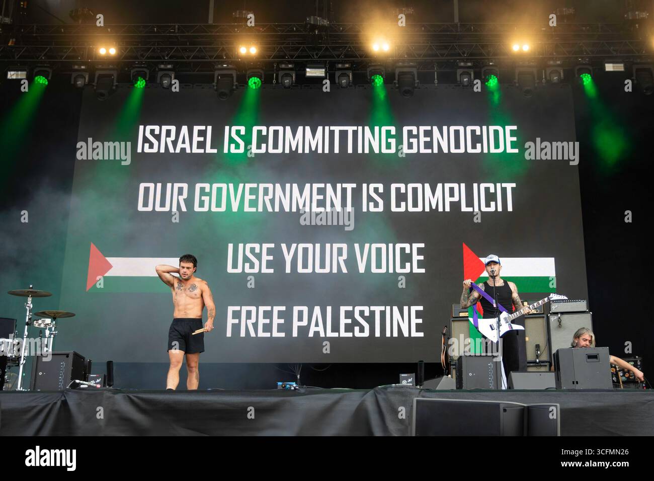 Leeds, England, 23rd August, 2025. Soft Play playing the Chevron Stage ...