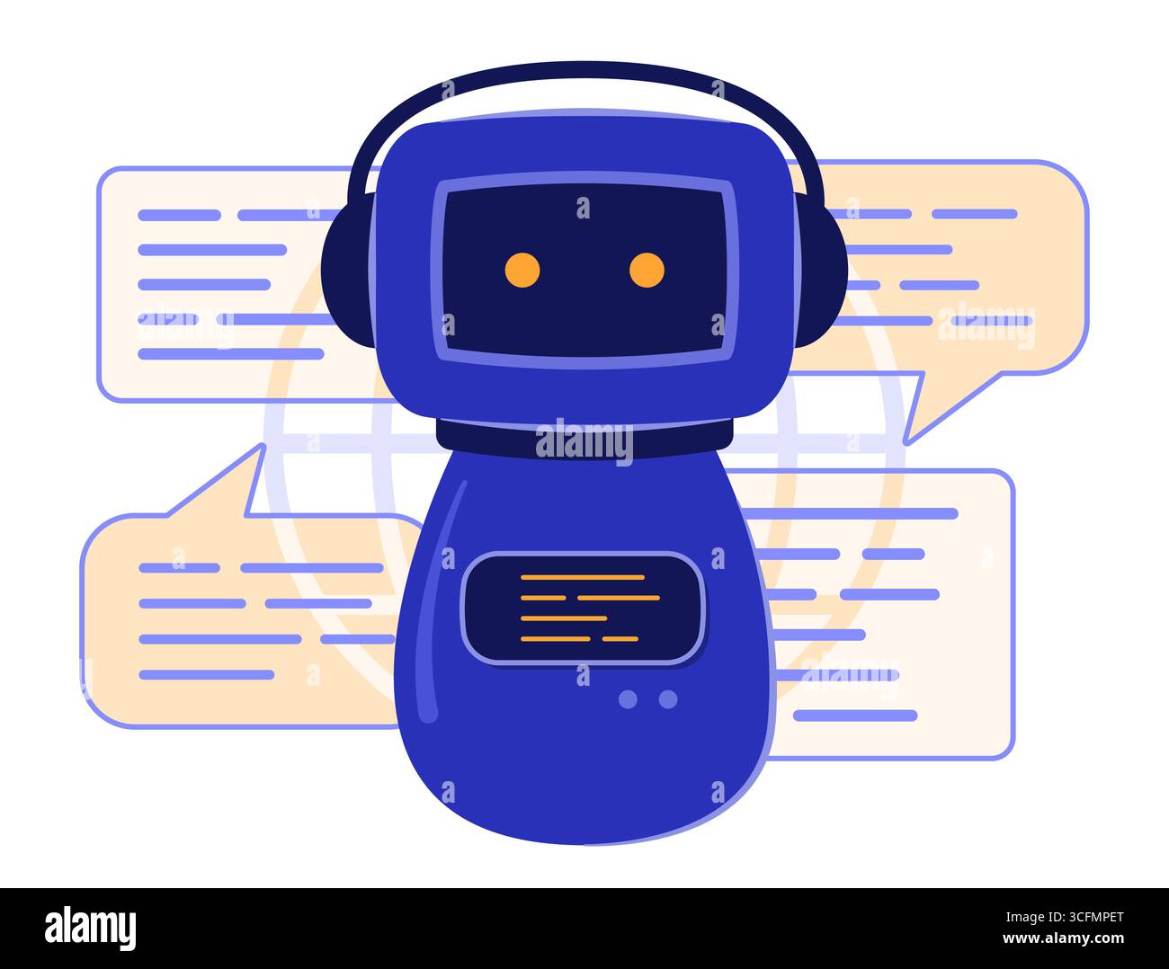 Online Chatting with AI Chatbot Robot Cartoon Character for Artificial ...