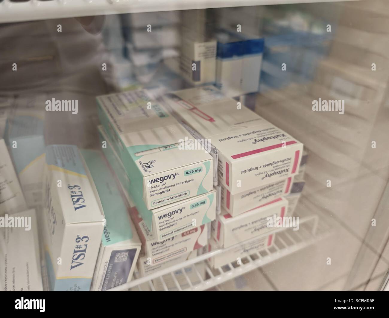 Prague,Czech Republic-July 8 2025: Wegovy semaglutide injection pen by ...