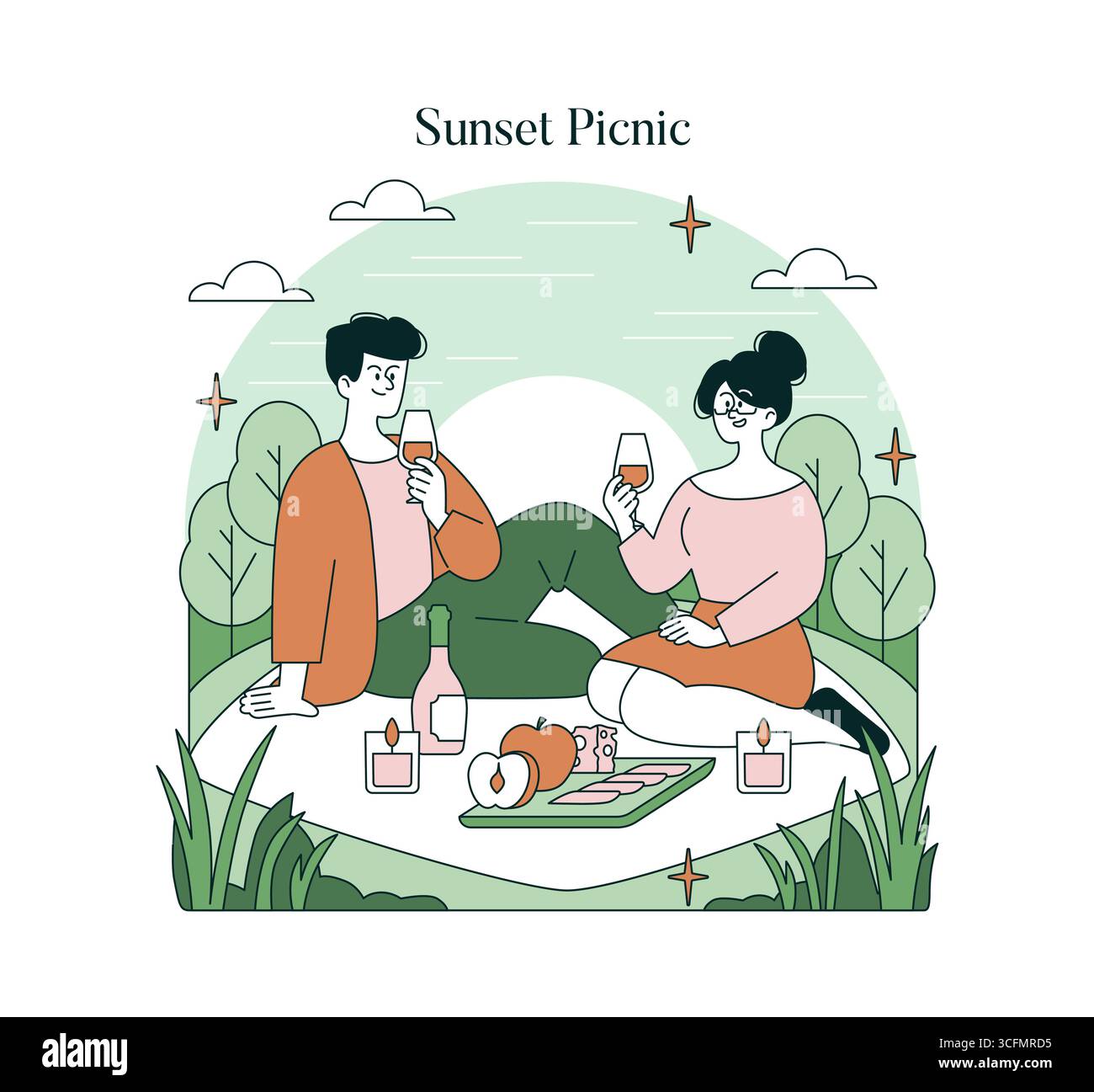 Cozy park atmosphere Stock Vector Images - Alamy