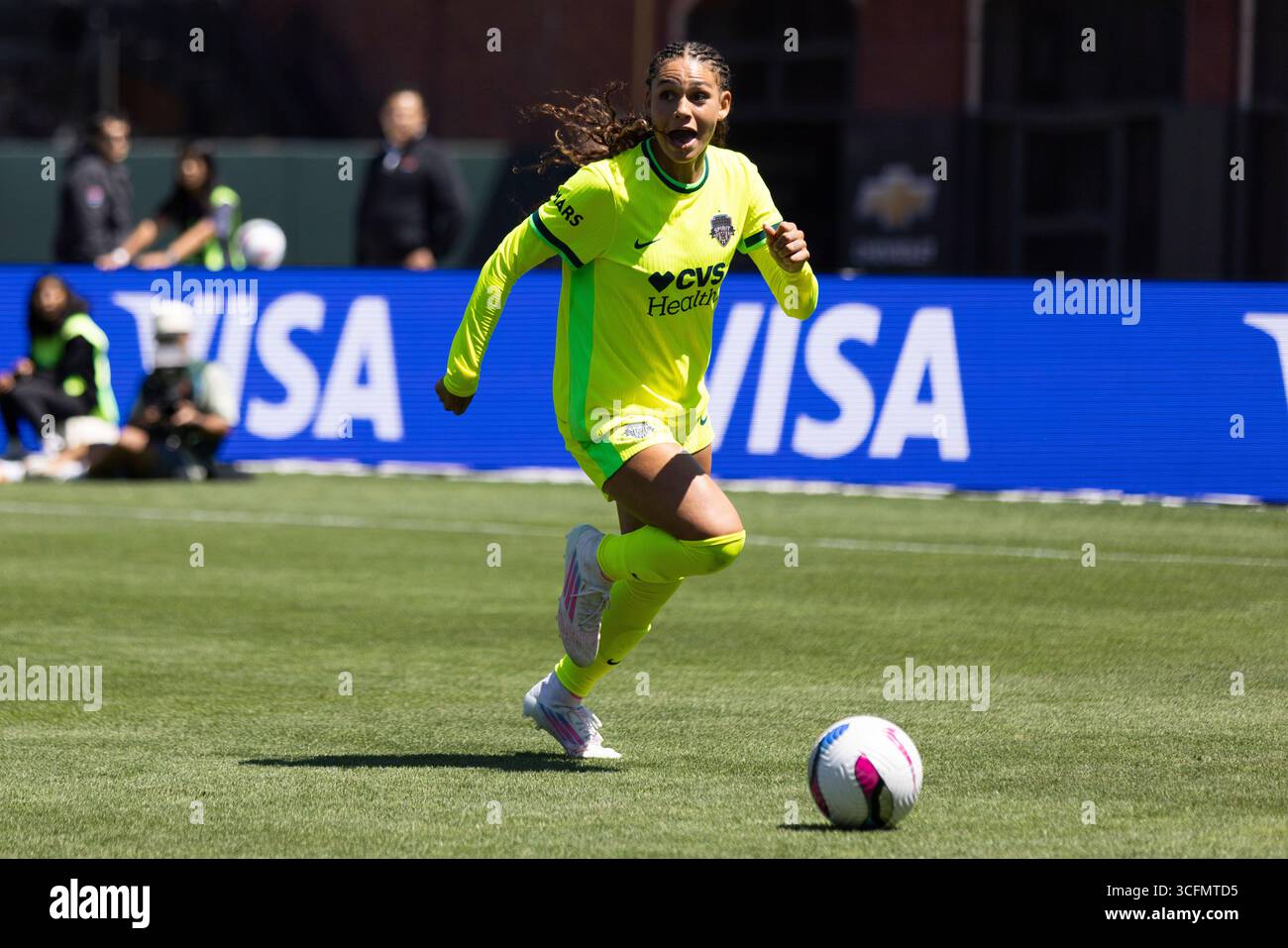 Washington Spirit forward Trinity Rodman runs during the first half of ...