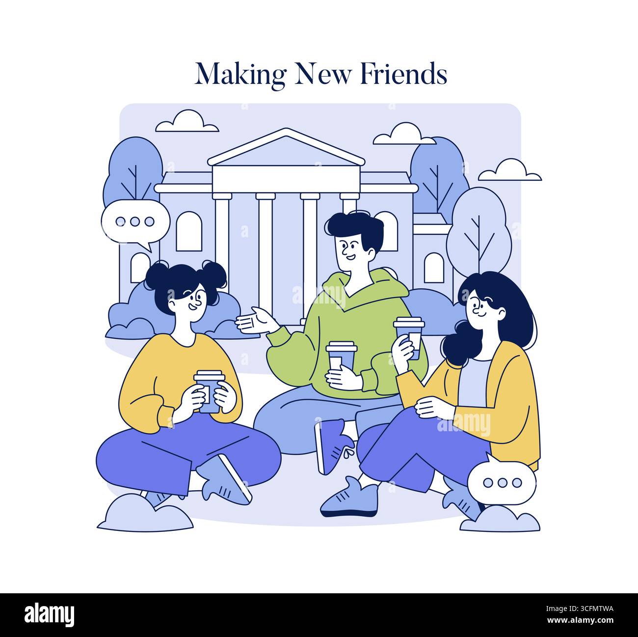 University gathering Stock Vector Images - Alamy