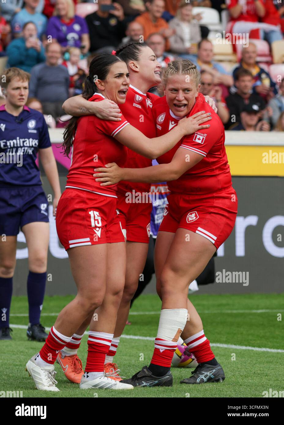 York, UK. 23rd August 2025. Julia Schell (CAN) congratulated by her ...