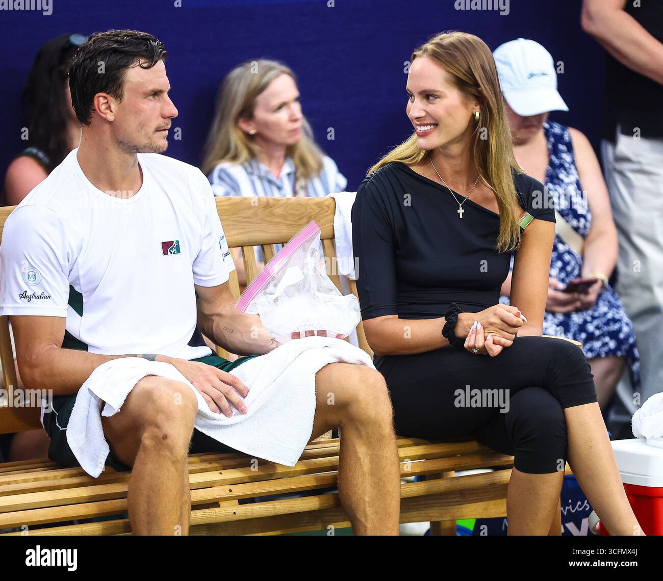 August 23, 2025: Nini Molnar (wife) and Marton Fucsovics winner of ...