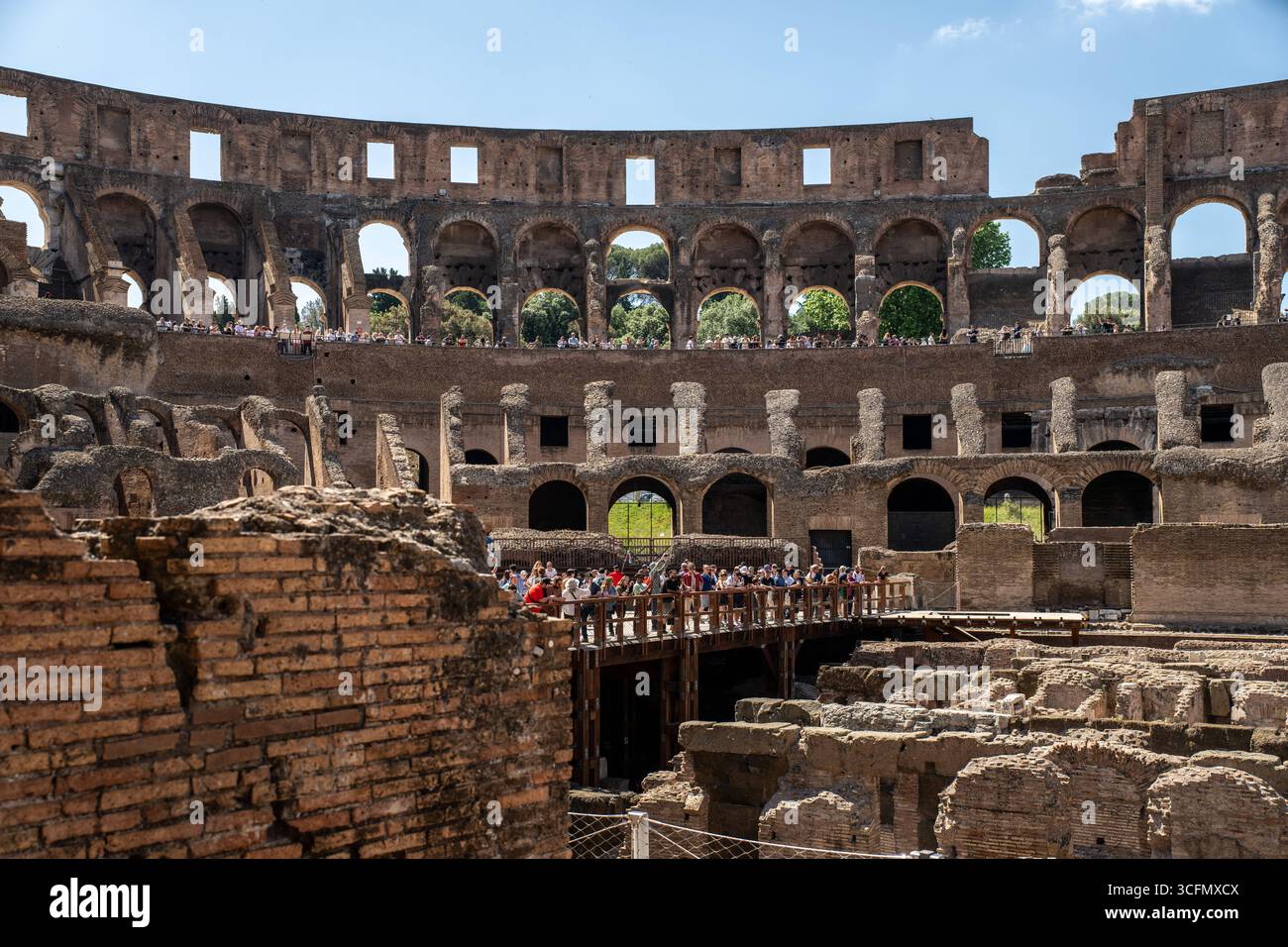 Daily Life in Rome A General view showing visitors inside the colosseum ...