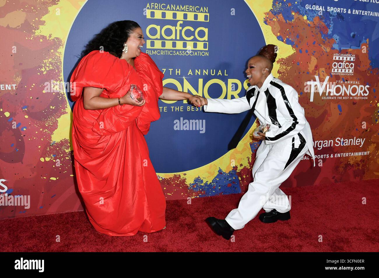 Michelle Buteau, left, and Nneka Onuorah attend the 7th Annual AAFCA TV ...