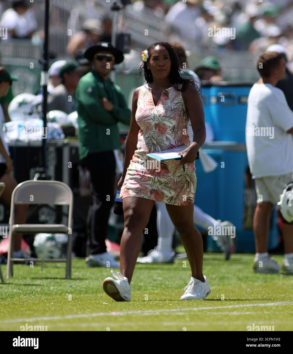 August 23, 2024 - CBS on-field reporter Tiffany Blackmon during a game ...