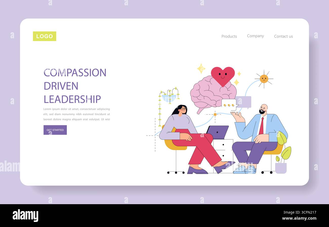 Vector illustration of two people discussing compassion-driven ...