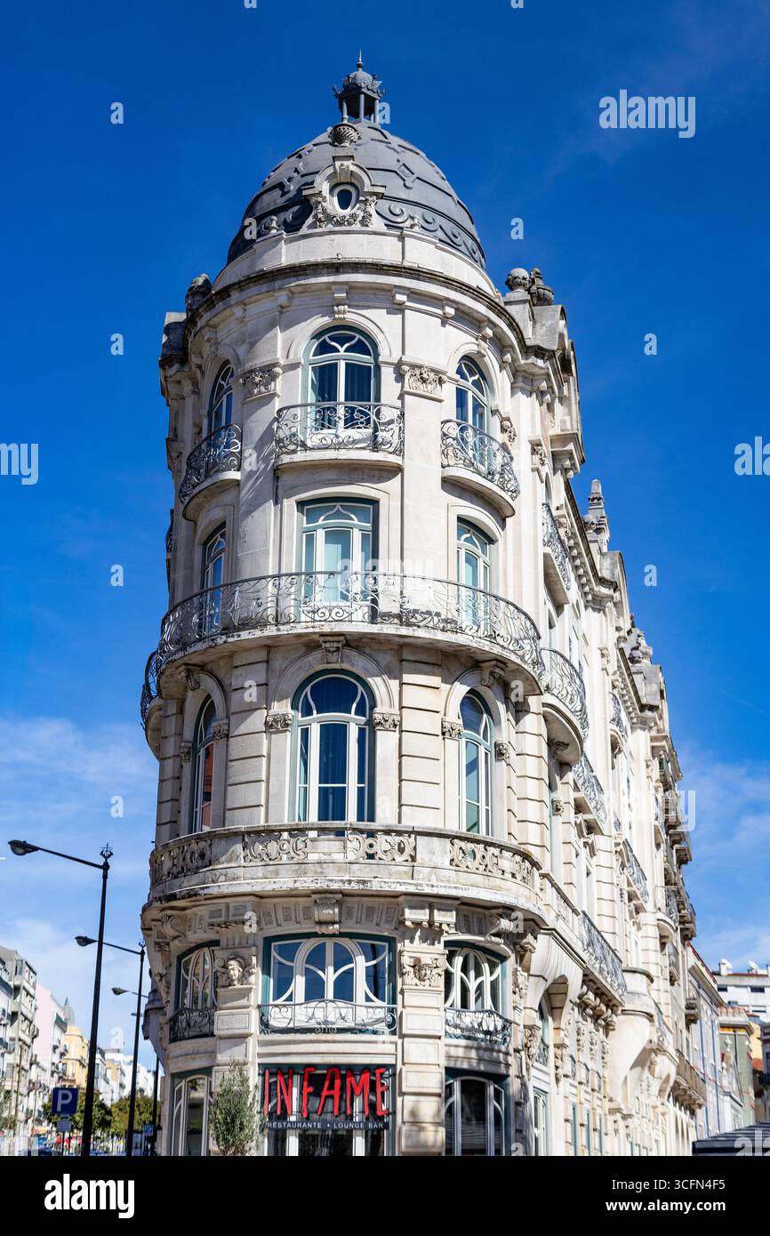 Building on Avenida Almirante Reis street in Arroios district of Lisbon ...