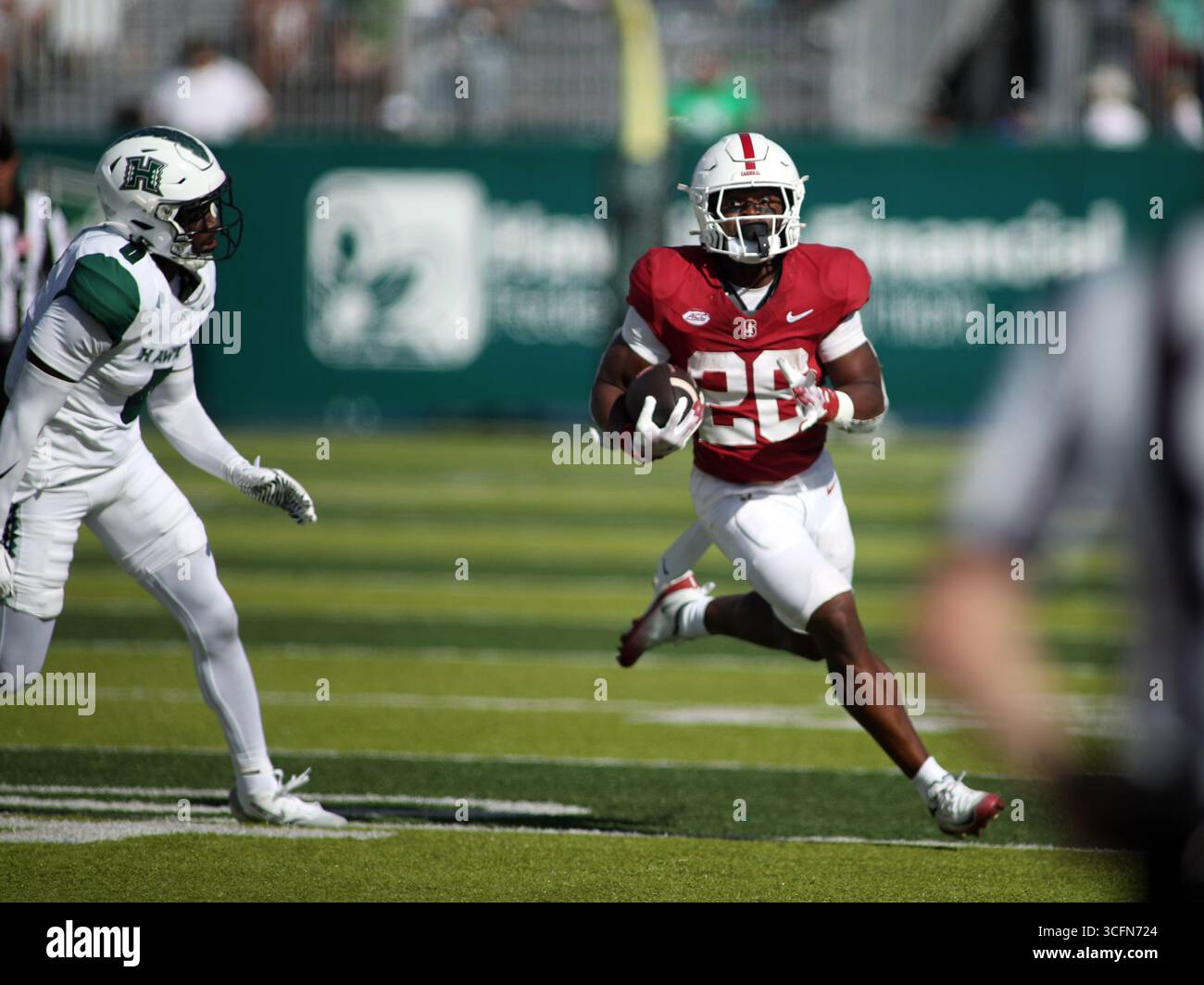 August 23, 2024 - Stanford Cardinal running back Sedrick Irvin #26 runs ...