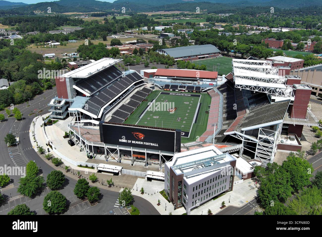 A general overall aerial view of Reser Stadium at Oregon State, Friday ...