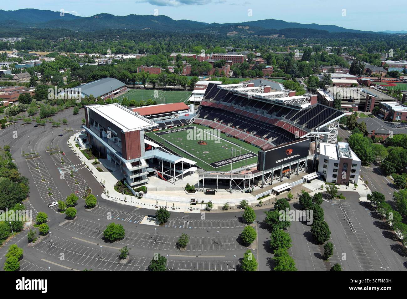 A general overall aerial view of Reser Stadium at Oregon State, Friday ...