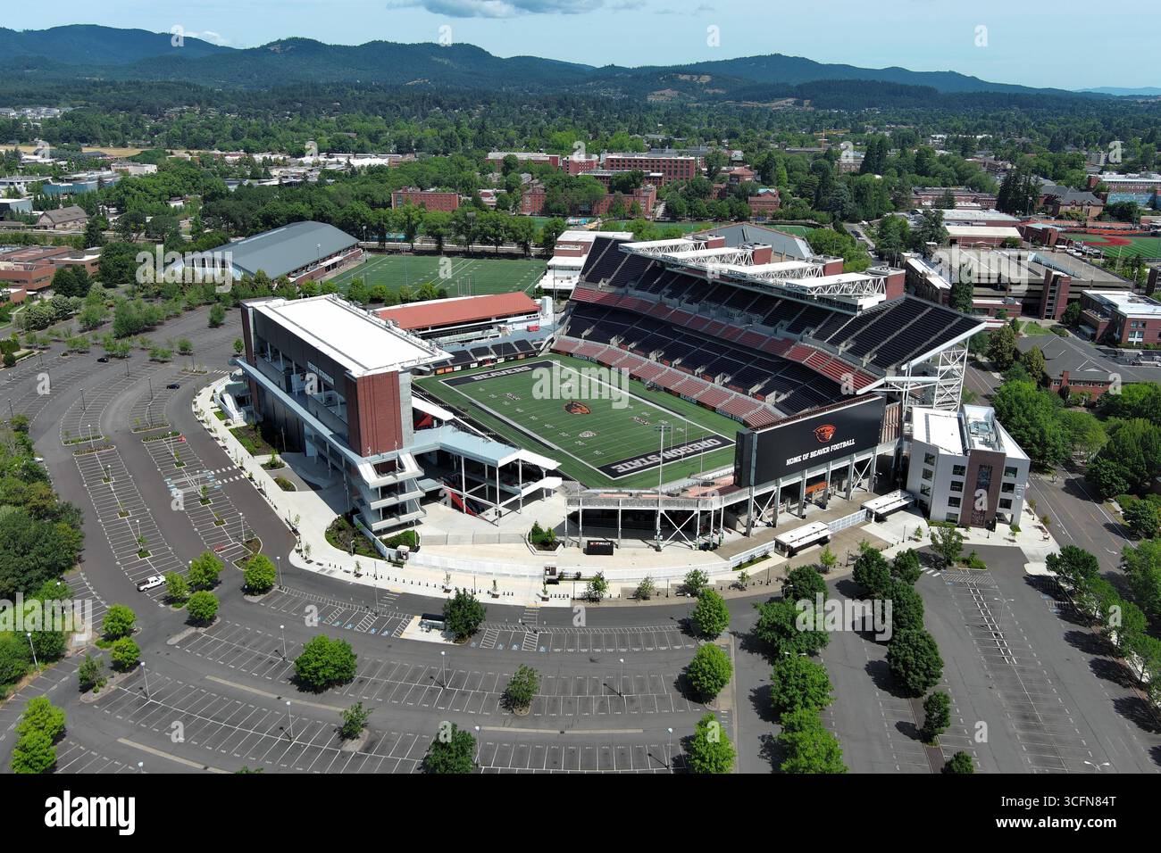 A general overall aerial view of Reser Stadium at Oregon State, Friday ...