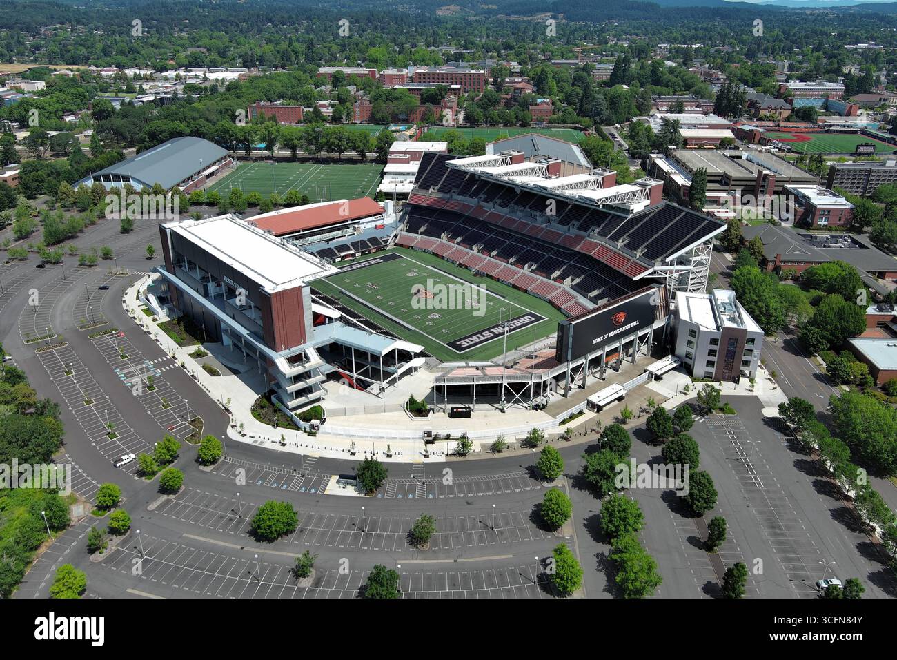 A general overall aerial view of Reser Stadium at Oregon State, Friday ...