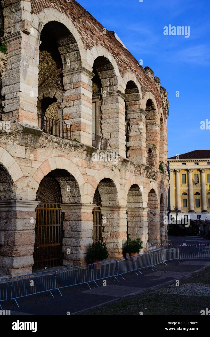 Arena di Verona Roman Amphitheatre Exterior on Piazza Bra Stock Photo ...