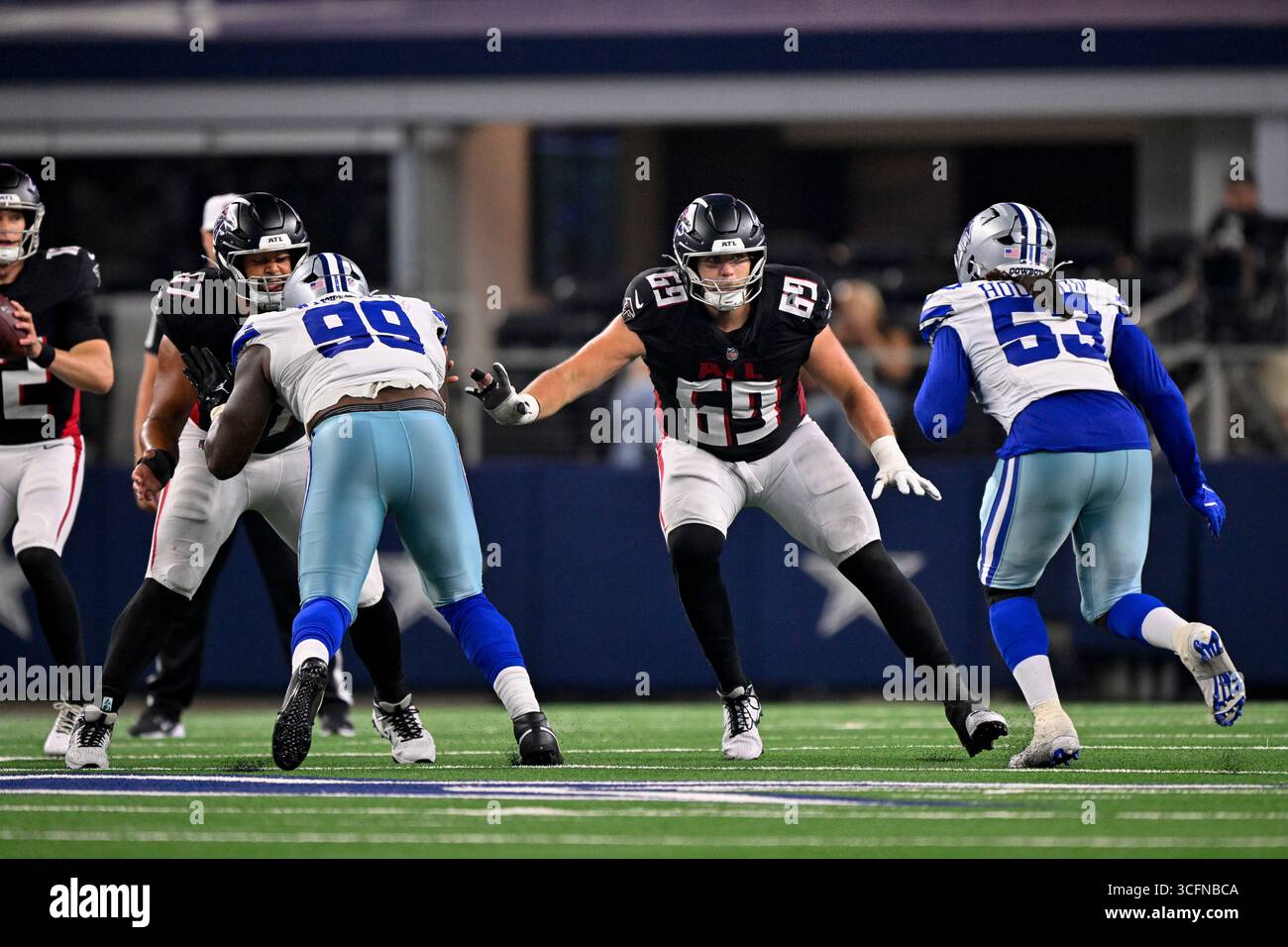 Atlanta Falcons guard Joshua Gray (67) and offensive tackle Jack Nelson ...