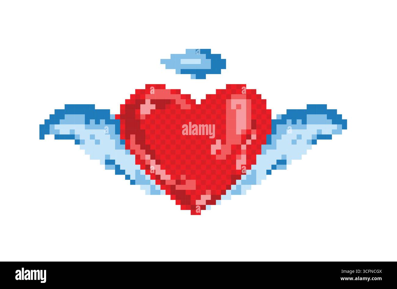Bit pixel heart love Cut Out Stock Images & Pictures - Alamy
