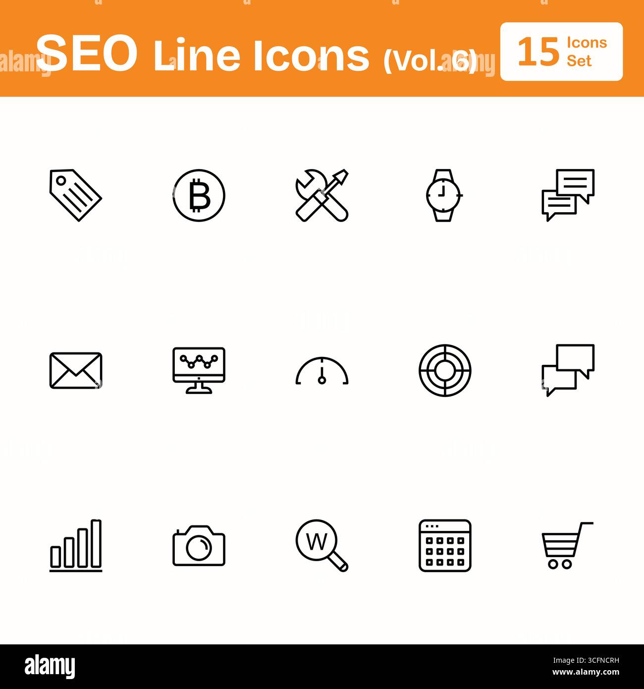 Planning analytics line icons Stock Vector Images - Alamy