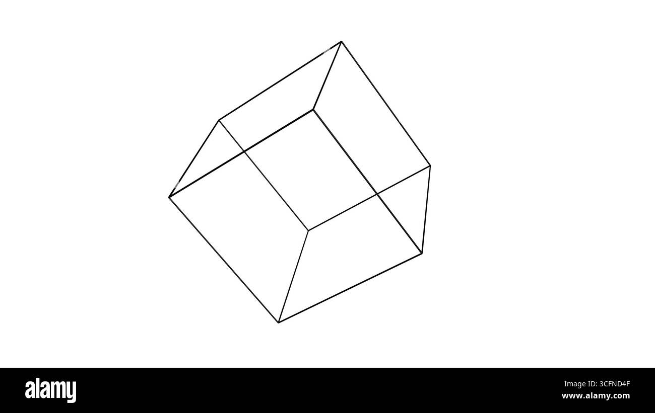 Math cube line icon Black and White Stock Photos & Images - Alamy